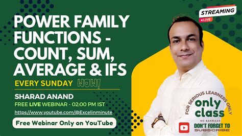 Live Webinar Mastering Excel Functions Power Functions Youtube