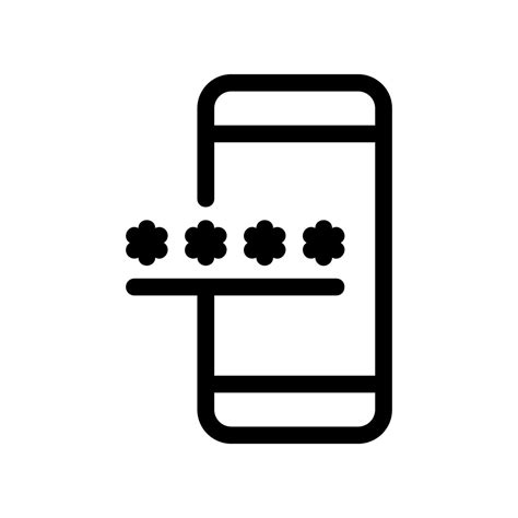 Outline Icon Of Smartphone Displaying Password Entry Field Securely
