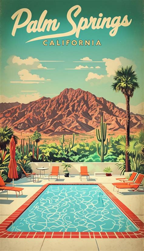 Palm Springs Post Card Retro Palm Springs Graphic Vintage Palm