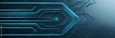 Blue Glowing Lines On Dark Background Circuit Board Pattern Suitable