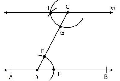 Draw A Line Say AB Take A Point C Outside It Through C Draw A Line Parallel To AB Using