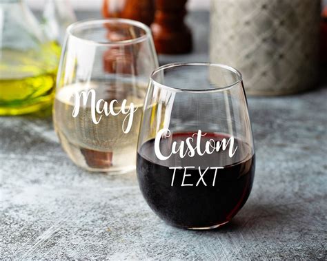 Personalized Stemless Wine Glasses Personalized Wine Glasses Custom