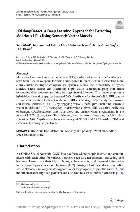 urldeepdetect a deep learning approach for detecting malicious urls using semantic vector