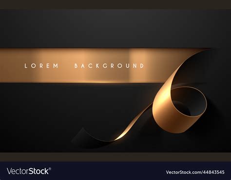 Abstract Black And Gold Paper Line Background Vector Image