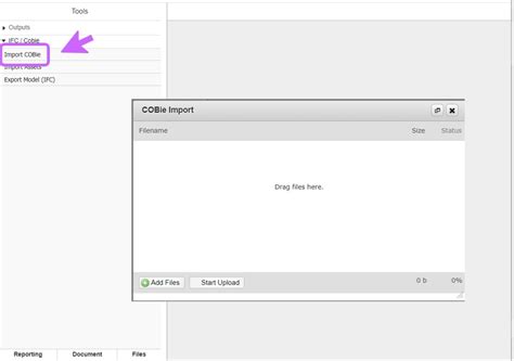 Import COBie Upload File Edocuments Support