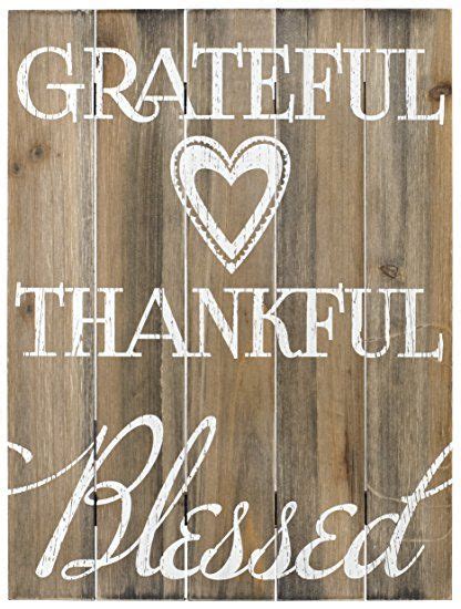 Rustic Grateful Thankful Blessed Wall Sign Silkscreened Pallet Wood