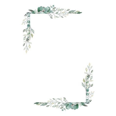 Eucalyptus Leaf Frame Clipart Wedding Invitation Clipart Eucalyptus