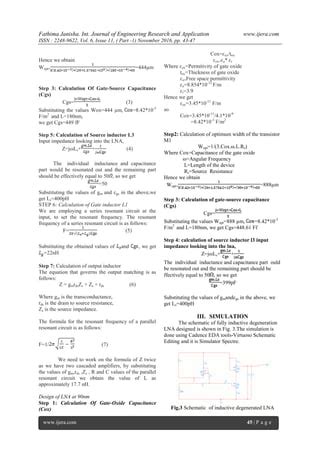 Design And Simulation Of Low Noise Amplifiers At Nm And Nm Technologies PDF