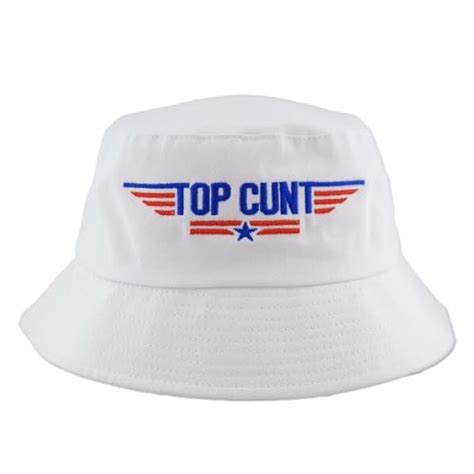 Top Cunt Rude Joke Festival Bucket Hat White Funky Caps And Hats Shop