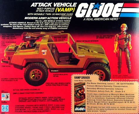 Hasbro 1982 Gi Joe Clutch V1 Wth Vamp Box Back Gi Joe Characters