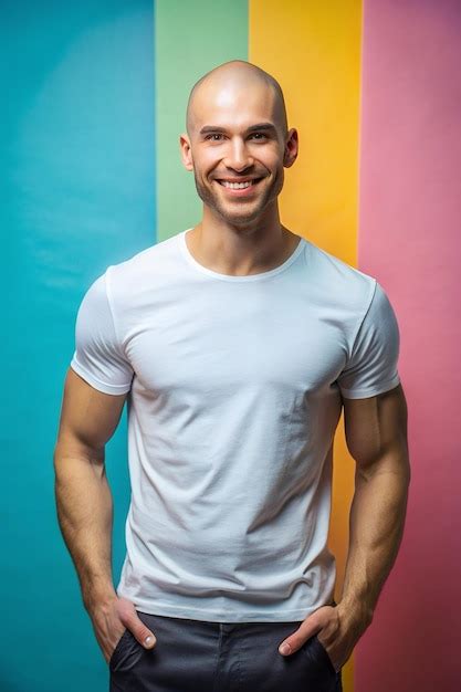 Canadian Ectomorph Skinny Gym Guy Realistic T Shirt Mockup T Shirt