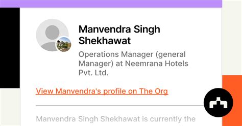 manvendra singh shekhawat operations manager general manager at