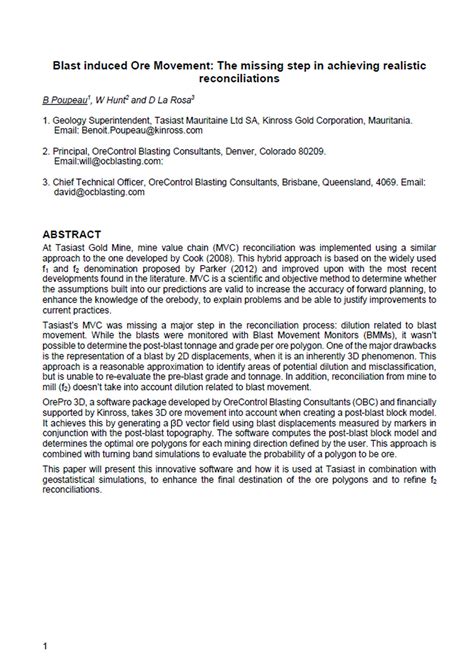 Orepro™ 3d Predict Predict Blast Movement