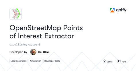 Openstreetmap Points Of Interest Extractor Deprecated · Apify