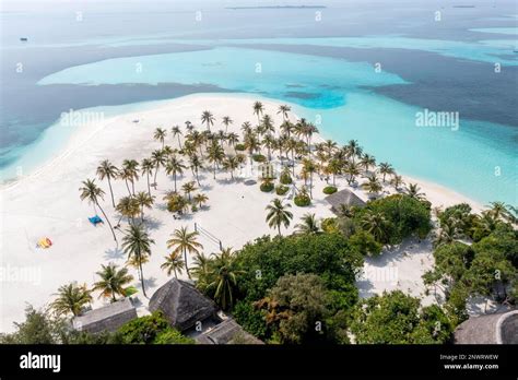 Helikopteransicht Six Senses Kanuhura Island Resort Mit Straenden Und Wasserbungalows