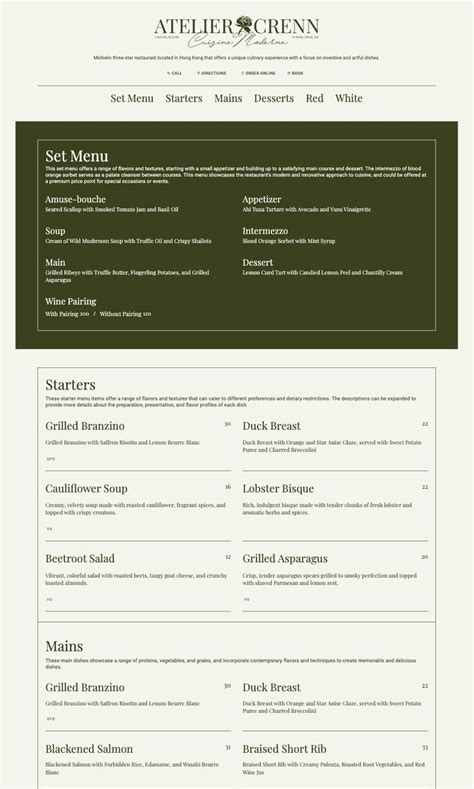 Free Simple Menu Template Menuzen
