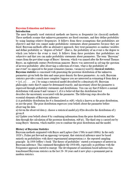 Bayesian Estimation And Inference Pdf Bayesian Inference Statistical Inference