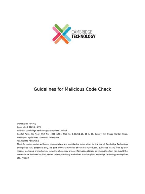 Guidelines For Malicious Code Check Pdf Malware Source Code