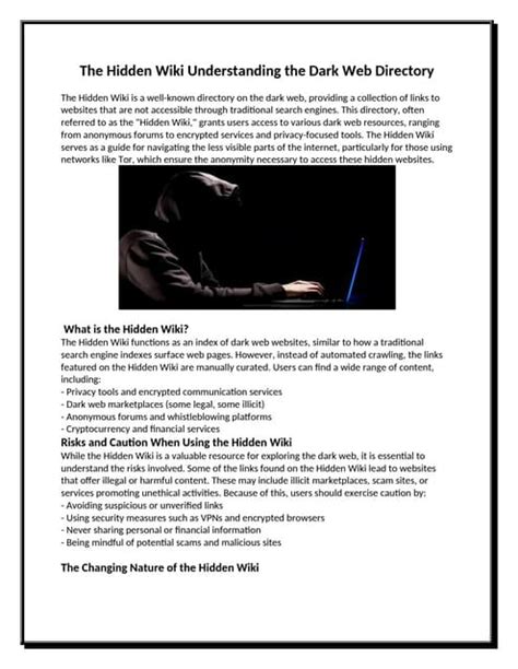 the hidden wiki understanding the dark web directory docx