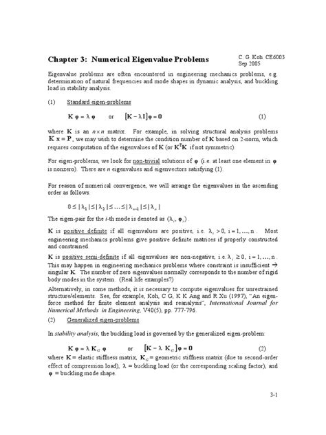 Eigen Value Problem Pdf Eigenvalues And Eigenvectors Matrix