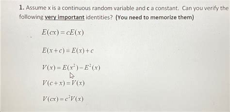 Solved Assume X Is A Continuous Random Variable And C A Chegg