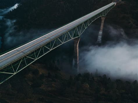 Foresthill Bridge With Low Lying Fog Auburn Ca Rsacramento