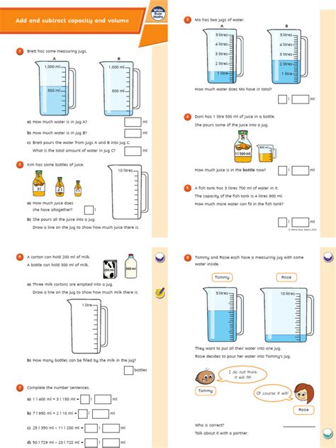 L1 Add And Subtract Capacity And Volume Pdf Litre Metrology