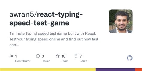 Github Awran5react Typing Speed Test Game 1 Minute Typing Speed Test Game Built With React