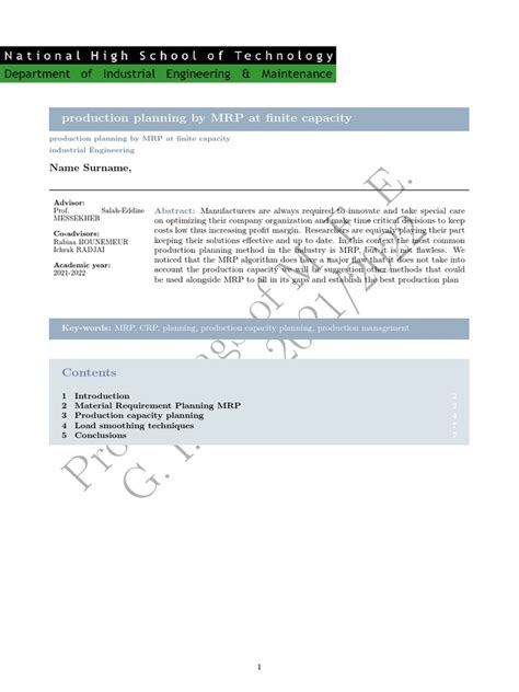 Article Template Mfe 1 2 Pdf Scheduling Production Processes