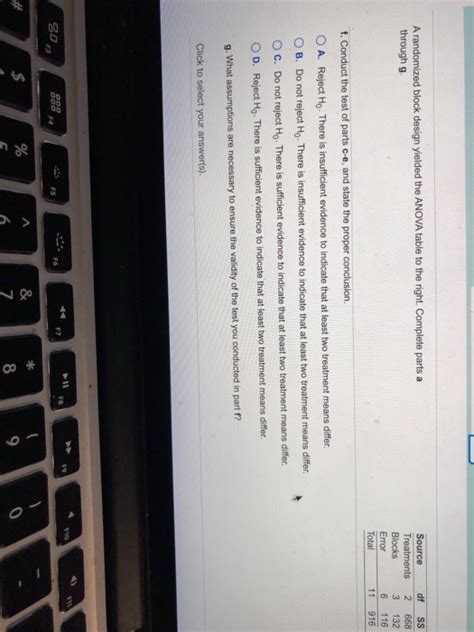 Solved A Randomized Block Design Yielded The Anova Table To