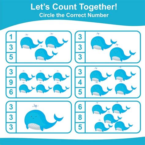 Premium Vector Lets Count Together Worksheet Educational Printable