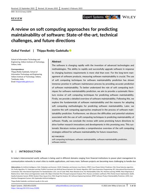 A Review On Soft Computing Approaches For Predicting Maintainability Of Software State‐of‐the