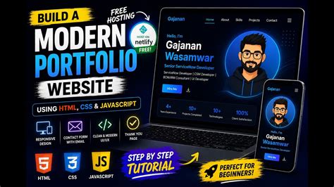 Build A Modern Portfolio Website Using Html Css Javascript Responsive