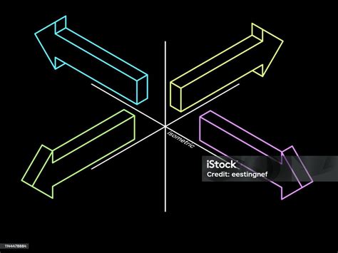 3d 화살표 기호 집합입니다 검은 배경에 고립 등각 투영 0명에 대한 스톡 벡터 아트 및 기타 이미지 0명 3차원 형태 다양 Istock