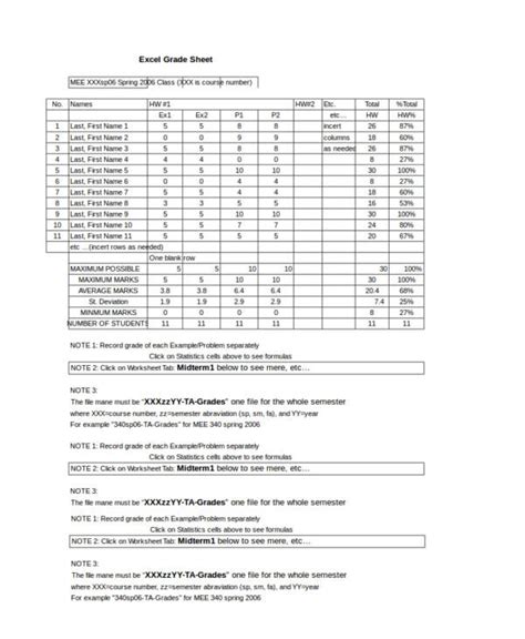 Grading Sheet Template Excel Deped At Katie Kendall Blog