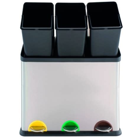 Stainless Steel Selective Sorting Pedal Bin 3x20l Msv