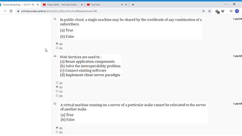 nptel cloud computing week 2 assignment solution youtube