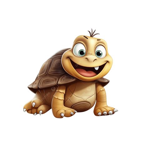 Tortoise With Brown Shell Cartoon Character Tortoise Cartoon Turtle