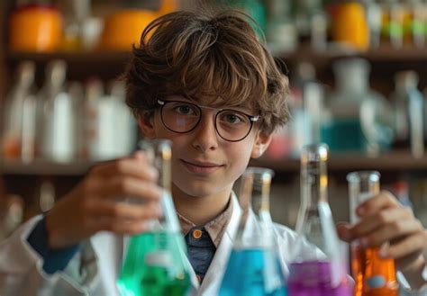 Young Scientist Holding Beaker Premium Ai Generated Image Young Scientist Holding Beaker Premium Ai Generated Image