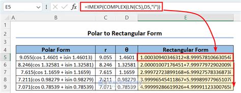 how to convert complex numbers to polar form in excel