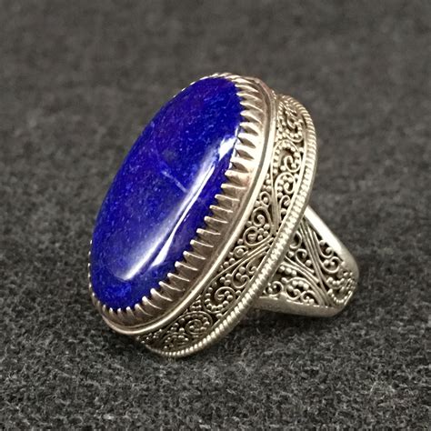 Large Himalayan Lapis Ring Jewelry Mahakala Fine Arts