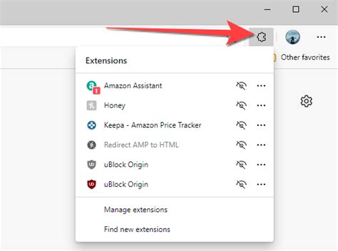 How To Hide Or Show Extensions On The Microsoft Edge Toolbar
