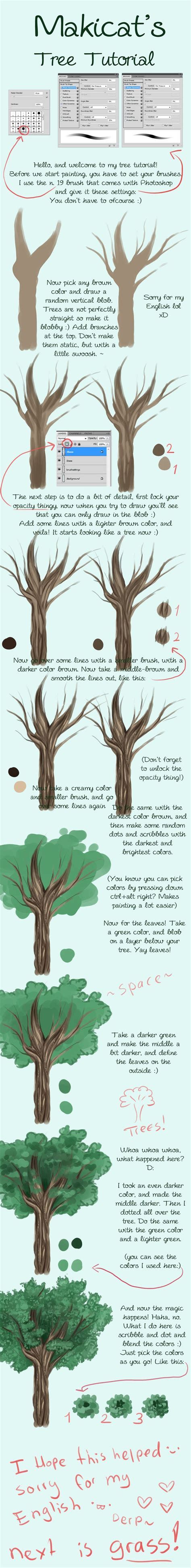 Tree Tutorial By Makirou On DeviantART Tree Drawing Digital Painting Tutorials Digital Art