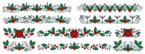 Ornate Holly Berry Christmas Dividers And Borders 66729641 Vector Art