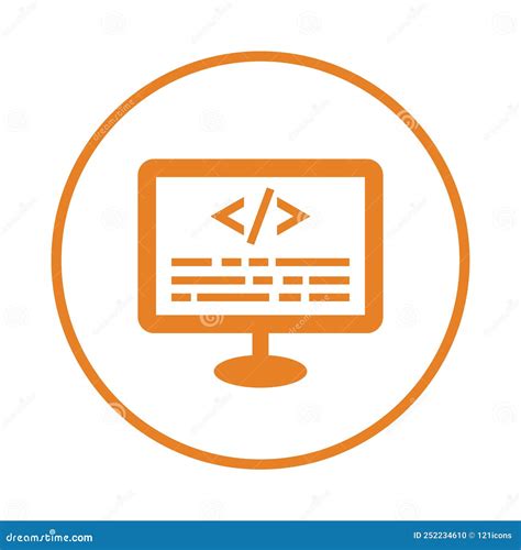 Coding Html Programming Iconorange Vector Symbol Stock Illustration