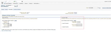 tablespace alerting threshold for large tablespaces oracle forums