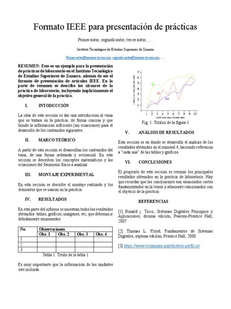 Formato Ieee Para Presentación De Prácticas Pdf Science