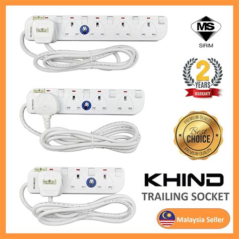 Khind 3g 4g 5g Multi Ways Trailing Socket Socket Penyambung Pelbagai
