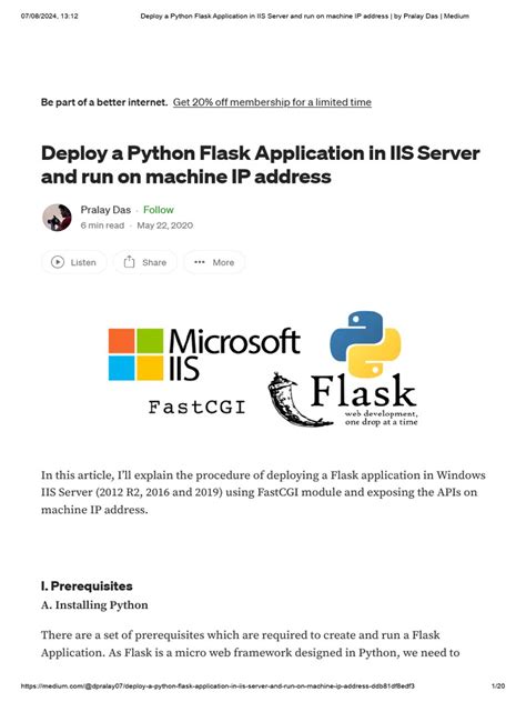 Deploy A Python Flask Application In Iis Server And Run On Machine Ip