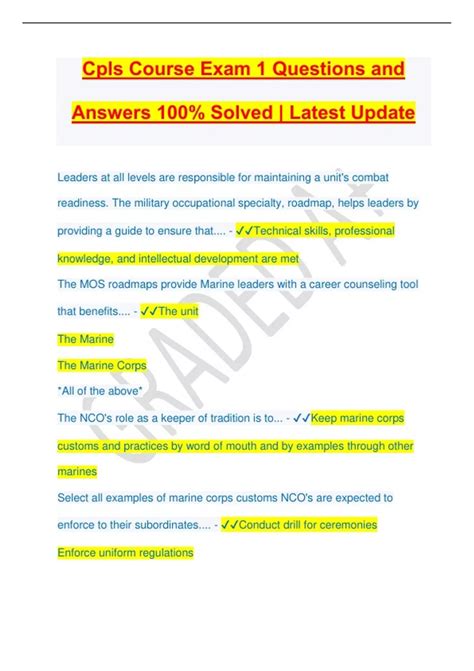 Cpls Course Exam 1 Questions And Answers 100 Solved Latest Update Cpls Stuvia Us